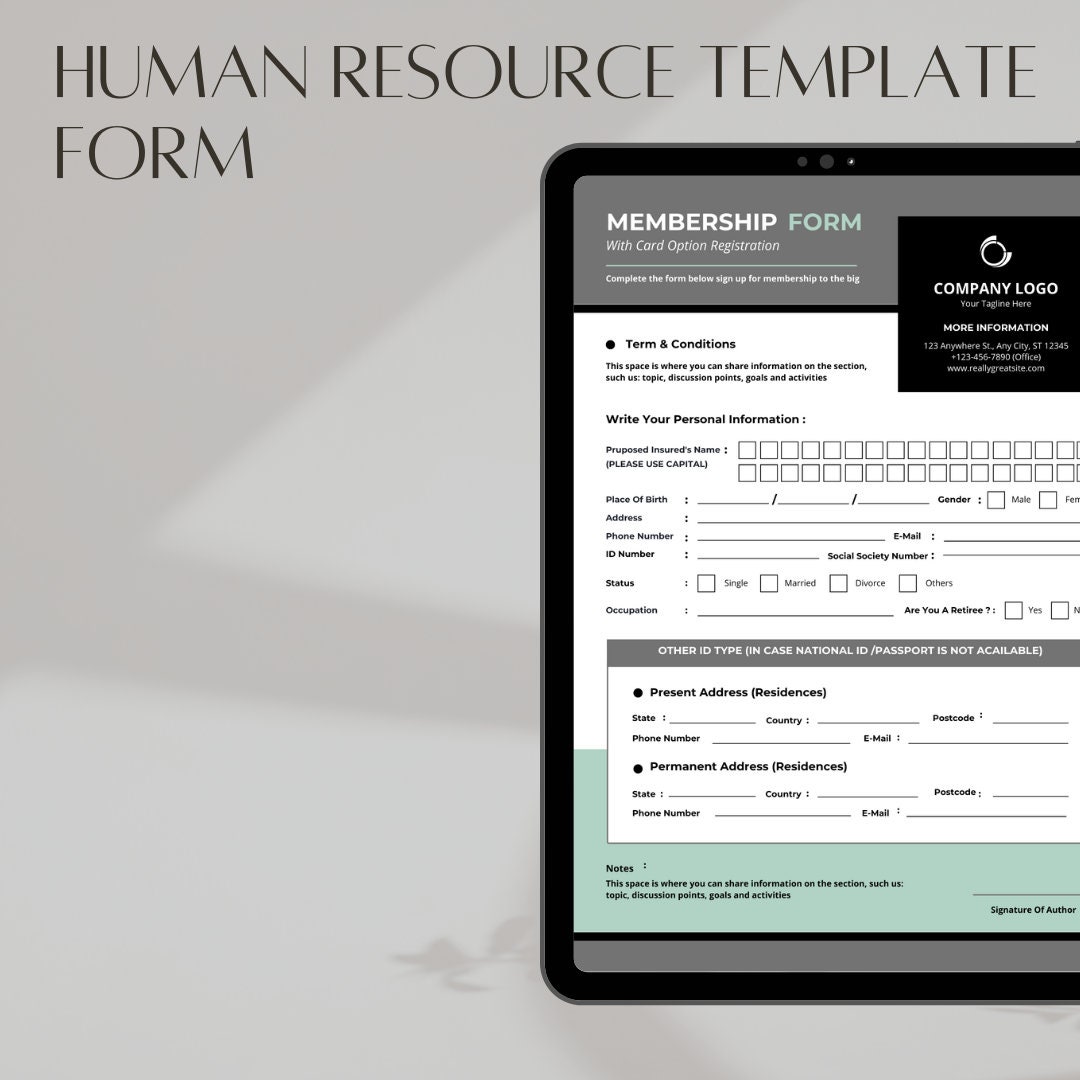 Human Resource Template Education Registration, Fitness, Medical ...