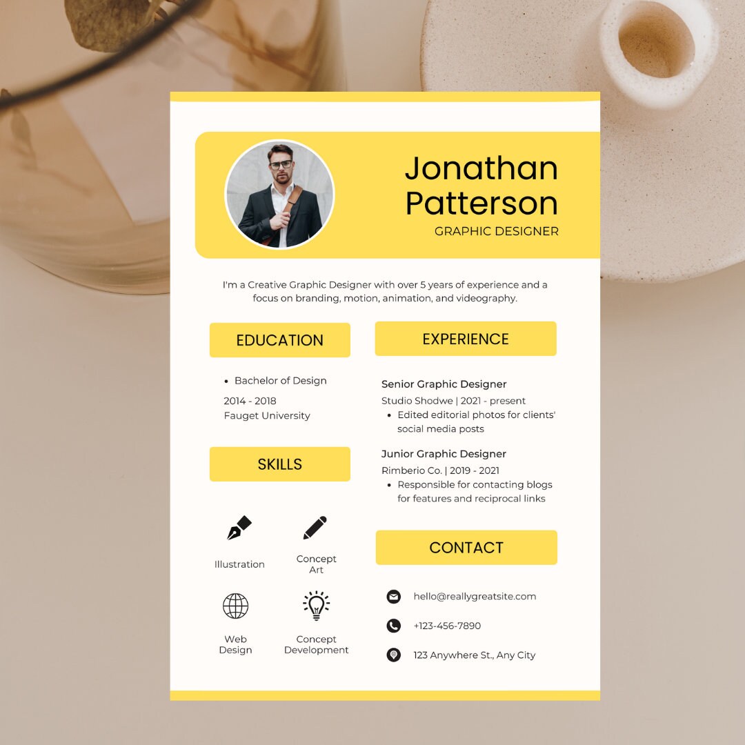 Resume Template Design for Digital Print - Etsy
