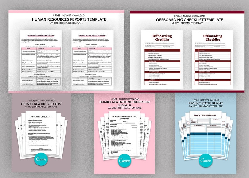 Offboarding Checklist Form, BUNDLE, Editable Template, Human Resources ...