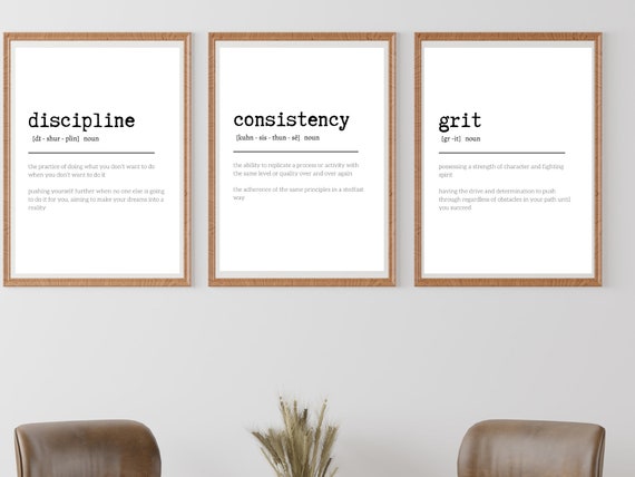 Set of 3 Wall Art Definition Print Motivational Prints - Etsy