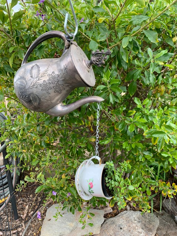 Hanging Teapot W/ Hanging Cup & Saucer - Etsy