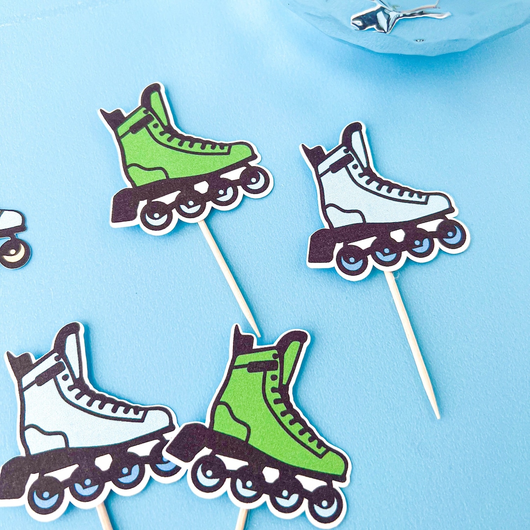 Roller Skate Cupcake Topper for Boys. Roller Skate Party Decor|skate ...