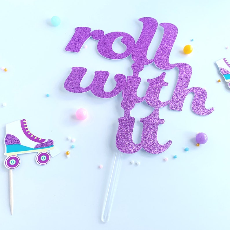 Roller Skate Cake Topper Made With Glitter Cardstock. Great for a ...