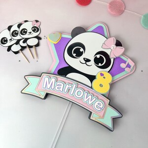 Panda Cake Topper. Cutest Panda Cake Topper, Kawaii Panda Cake Topper ...