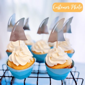 Shark Fin Cupcake Topper, Mini Cupcake or Toothpick Topper. Ideal for a ...