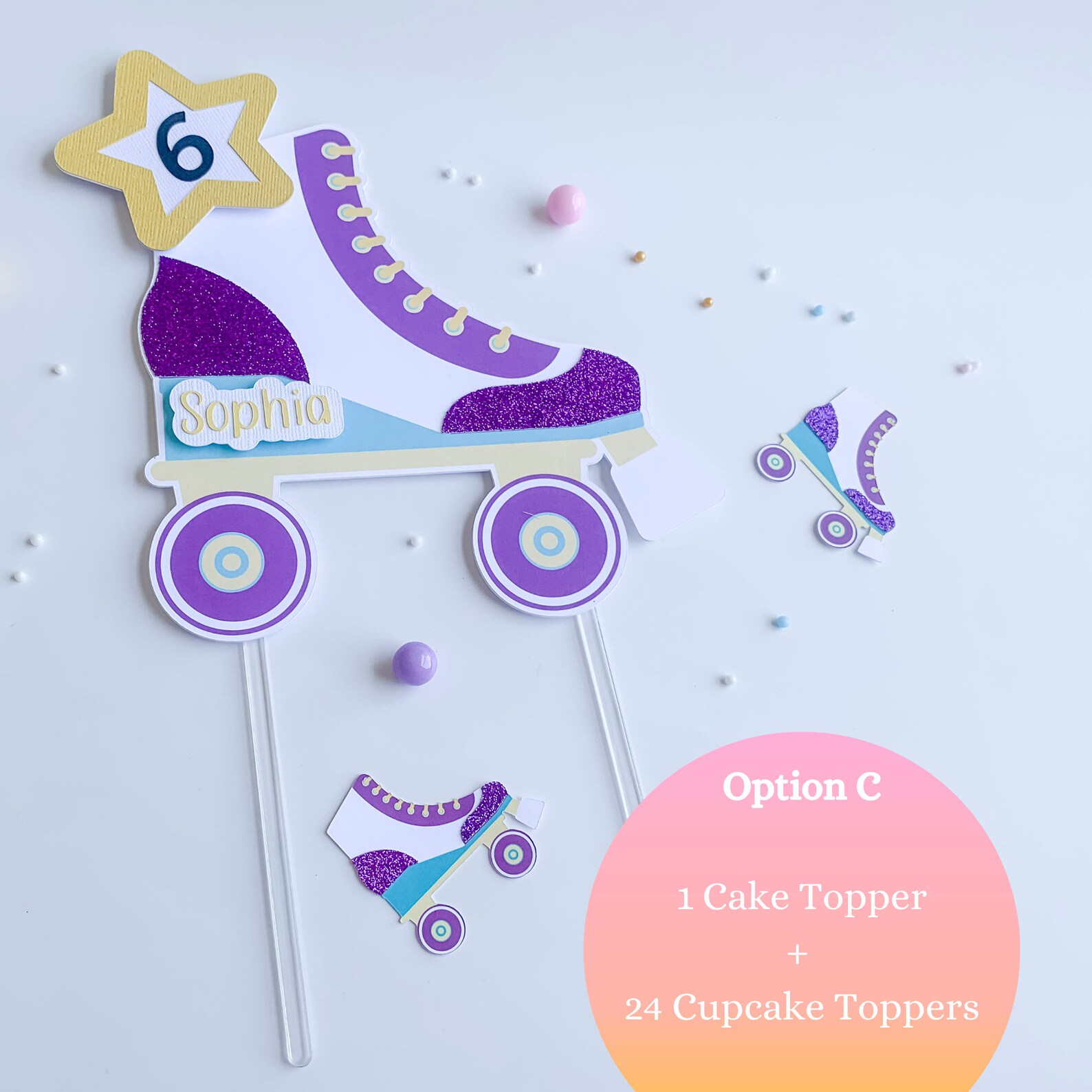Roller Skate Cake Topper. This Layered Cake Topper is Great for a ...