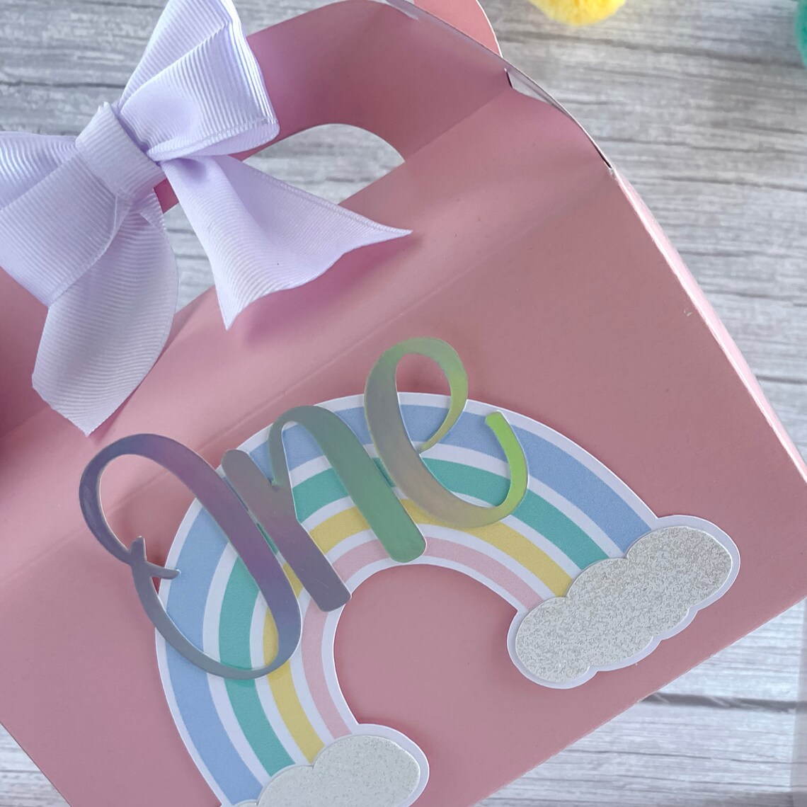 Rainbow Gable Box With Bow. Great for Any Rainbow Party Favor - Etsy
