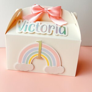 Rainbow Gable Box With Bow. Great for Any Rainbow Party Favor, Rainbow ...