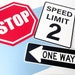 Race Car Signs in CARDSTOCK. Stop Sign,one Way Sign and Speed Limit ...