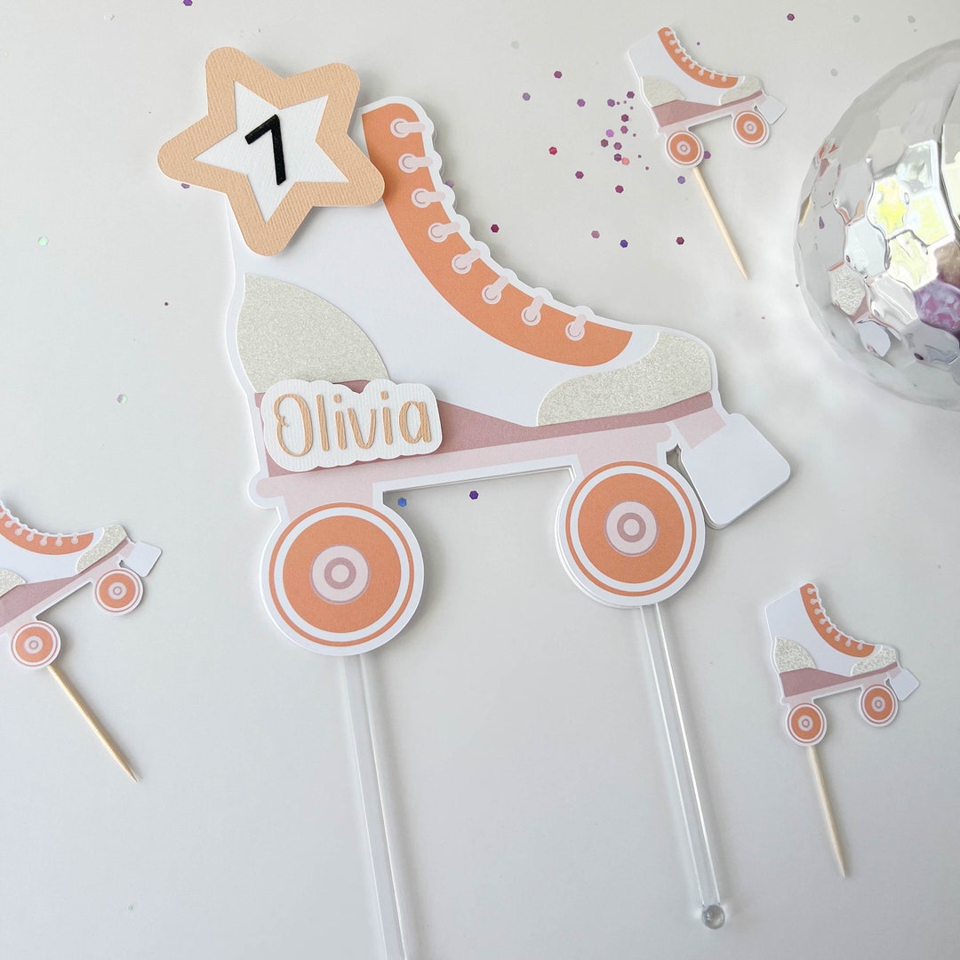 Boho Roller Skate Cake Topper. Layered Cake Topper Great for a - Etsy