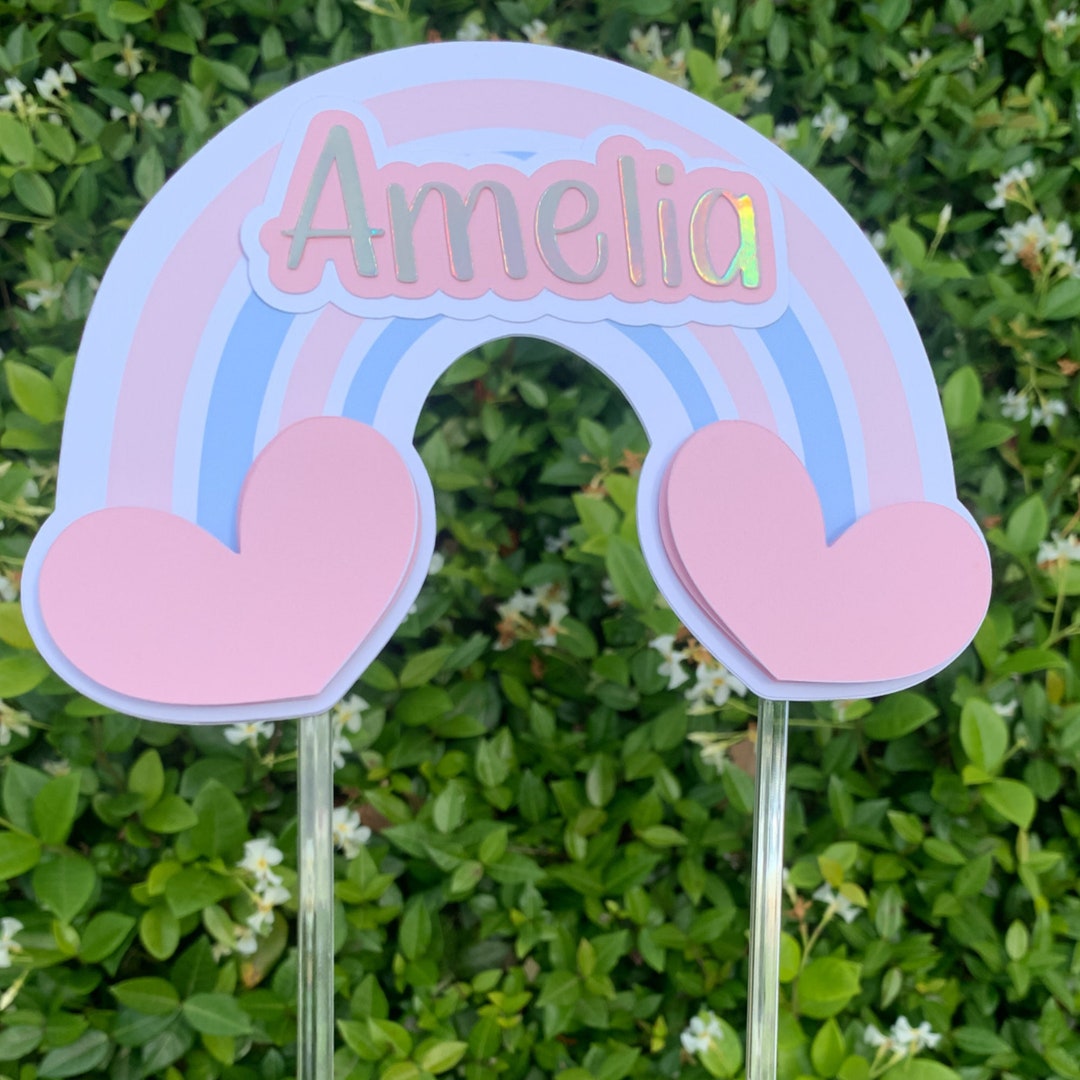Rainbow Cake Topper Layered. Ideal for a Rainbow Birthday, Rainbow ...