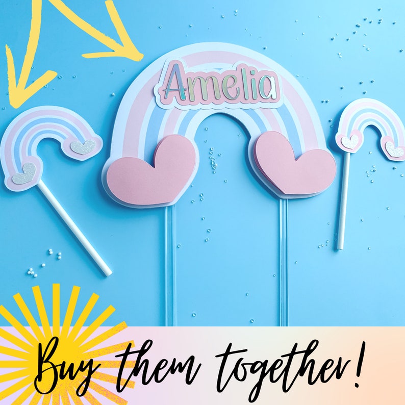 Rainbow Cake Topper Layered. Ideal for a Rainbow Birthday, Rainbow ...