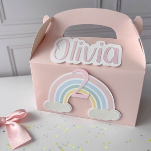 Rainbow Gable Box With Bow. Great for Any Rainbow Party Favor, Rainbow ...