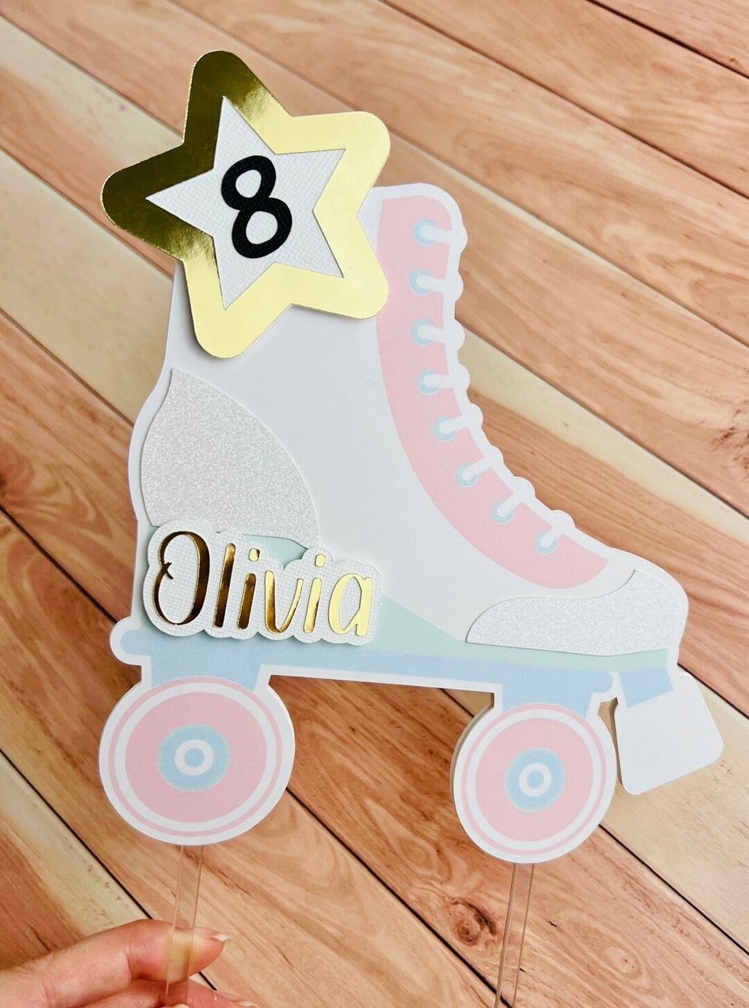 Roller Skate Cake Topper With Pastel Colors. Cake Topper is Great for a ...