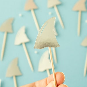 Shark Fin Cupcake Topper, Mini Cupcake or Toothpick Topper. Ideal for a ...