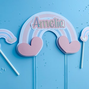 Rainbow Cake Topper Layered. Ideal for a Rainbow Birthday, Rainbow ...