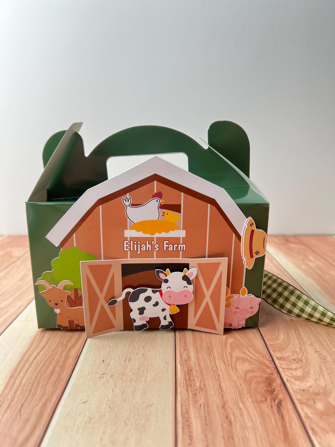 Farm Gable Box – Barnyard Birthday Favor Box for First Birthday, Farm ...