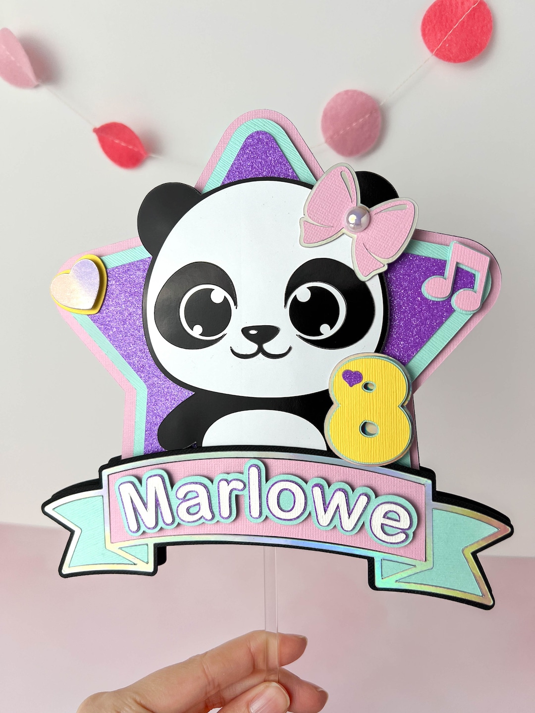 Panda Cake Topper. Cutest Panda Cake Topper, Kawaii Panda Cake Topper ...