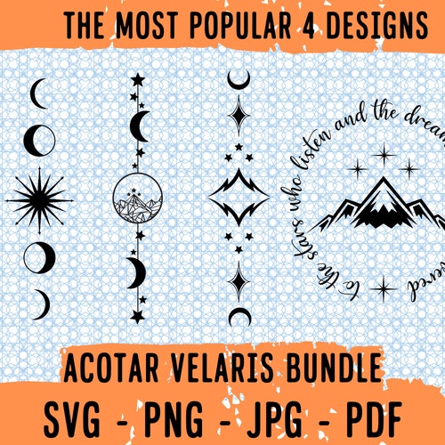 Acotar Velaris Emblem SVG PNG Cut Files Bundle to the Stars - Etsy Israel