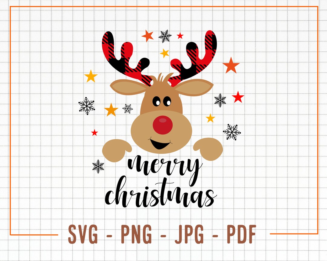 Reindeer SVG, Merry Christmas SVG, Reindeer PNG, Cute Reindeer, Funny ...