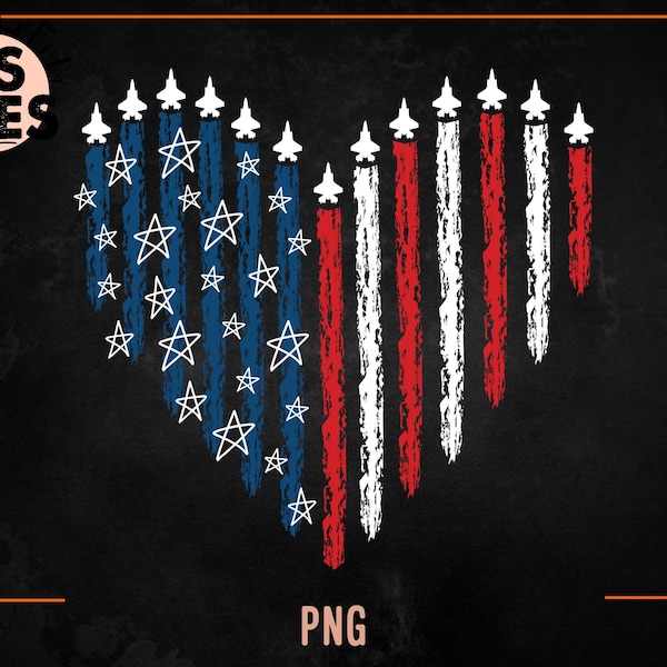 Patriotic Airplane Heart Svg - Etsy