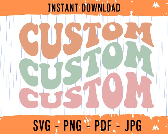 Custom Wavy Stacked SVG Personalized Customized Retro Wavy - Etsy