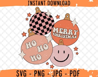 Retro Groovy Christmas Clipart Christmas Clipart Retro - Etsy