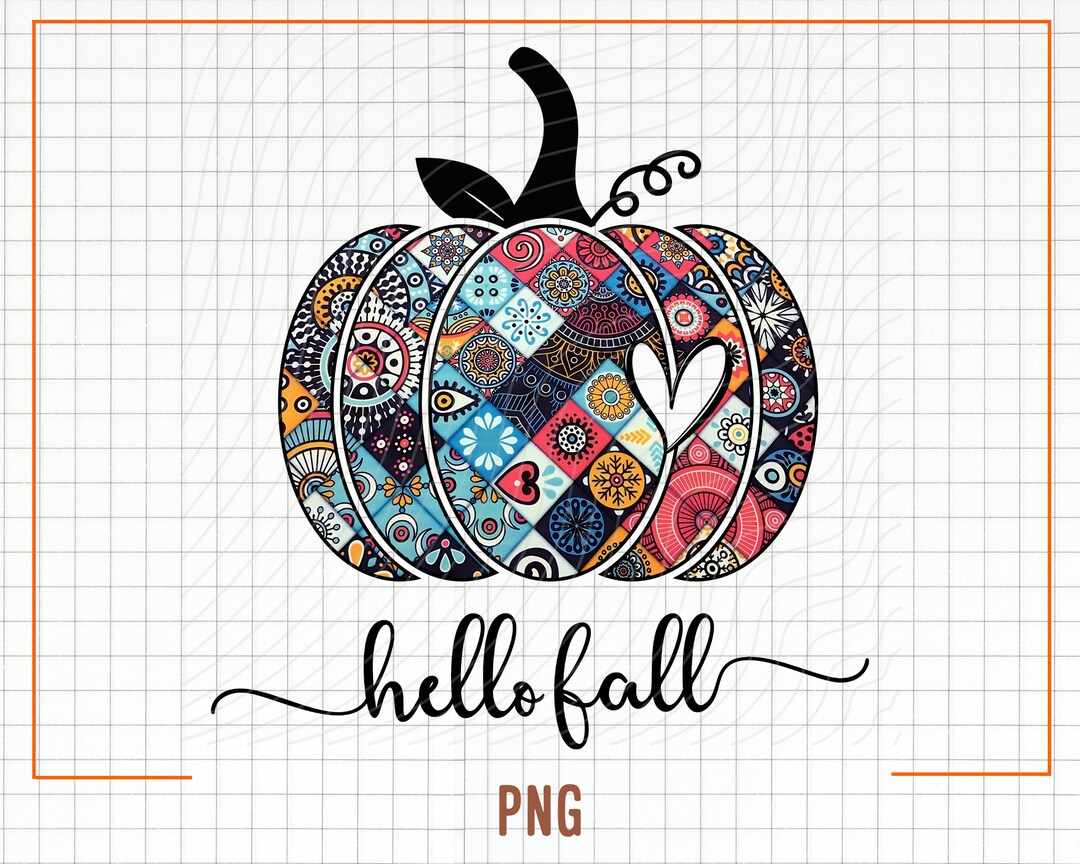 Pumpkin Png, Hello Fall Pumpkin Boho Png Sublimation Download, Retro ...