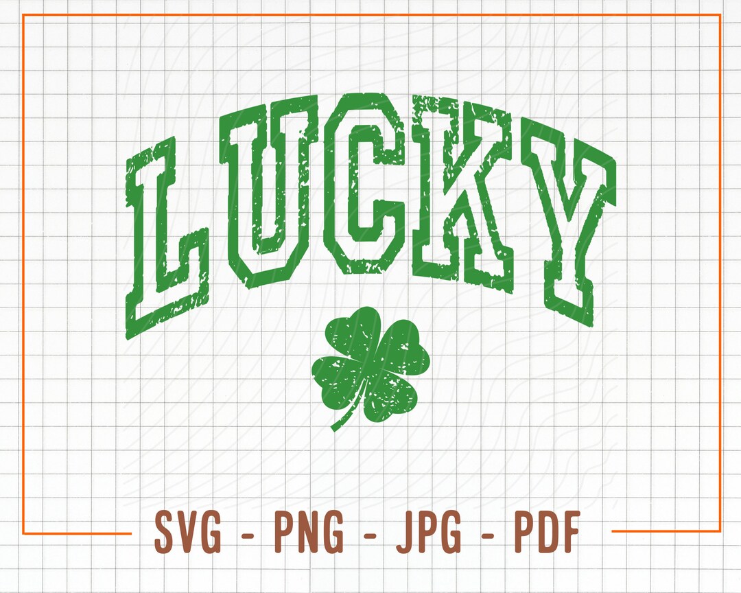 Distressed Lucky Clover SVG, Lucky PNG, Leaf Clover Svg, St Patrick's ...