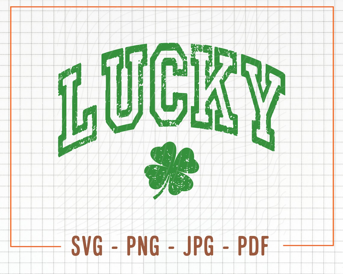Distressed Lucky Clover SVG Lucky PNG Leaf Clover Svg St - Etsy