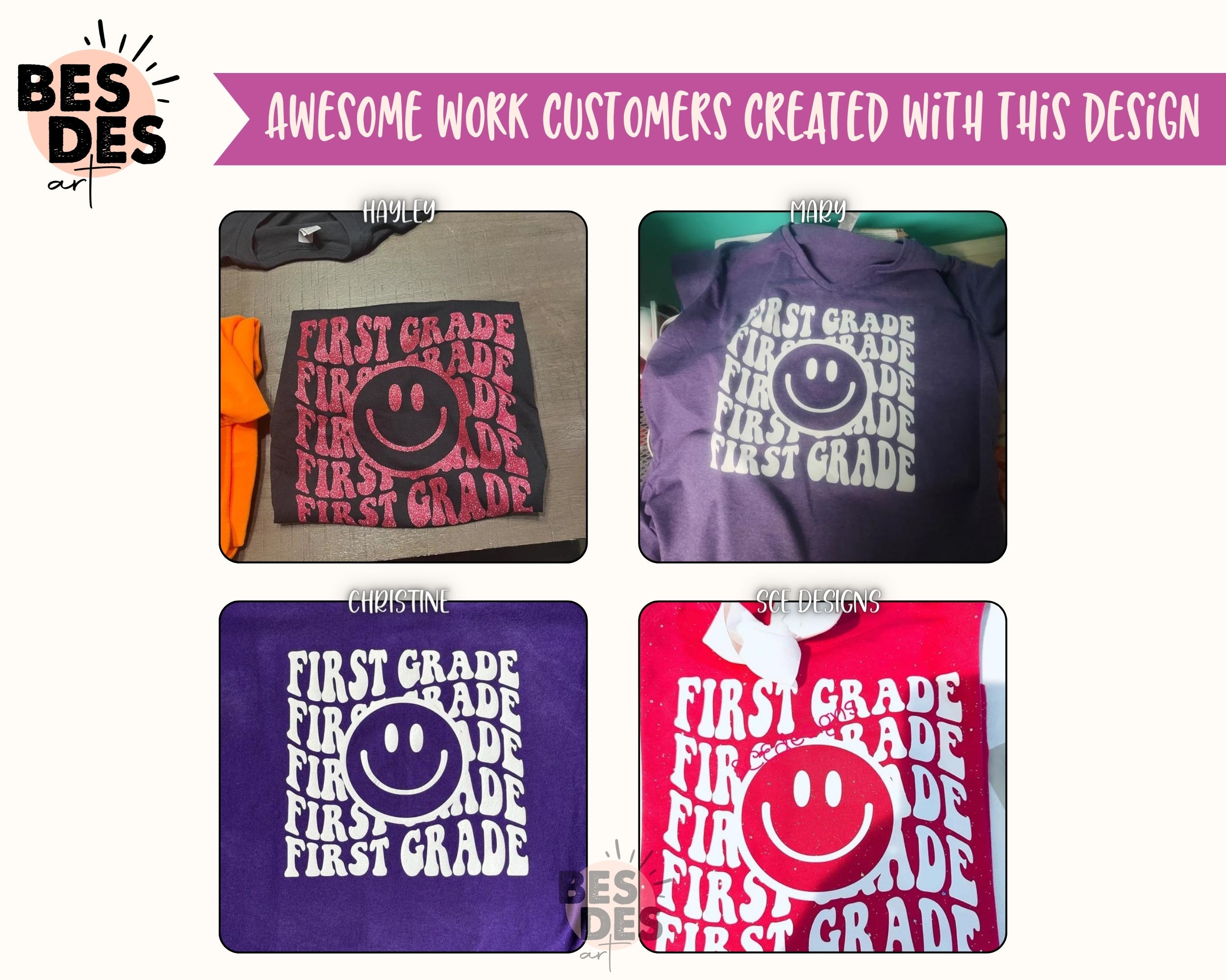 First Grade Smile Svg, 1st Grade Svg, Vector Cut Files for Cricut ...