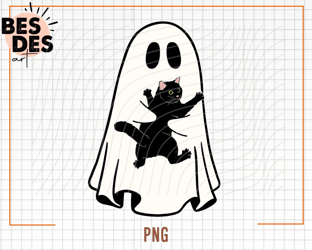 Cute Ghost With Black Cat Png, Halloween Png, Trending Ghost Png ...