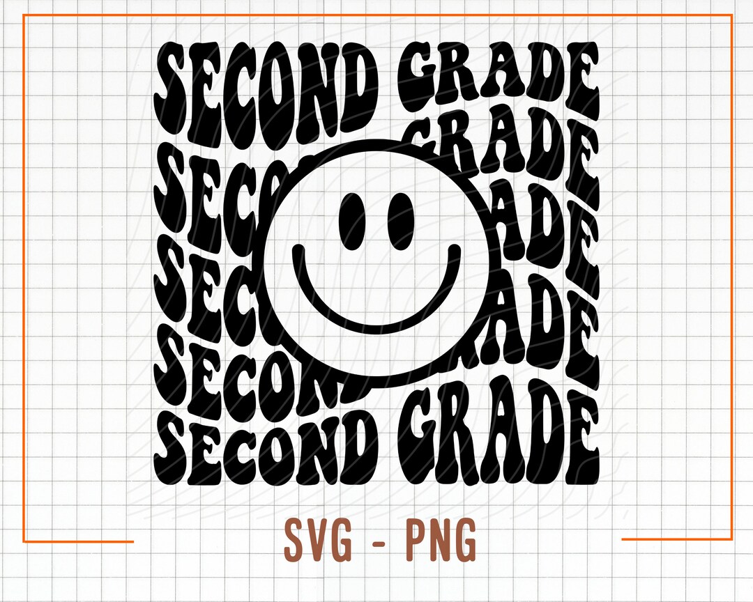 Second Grade Smiling Svg, 2nd Grade Svg, Vector Cut Files for Cricut ...