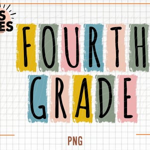 Fourth Grade PNG, Back to School Png, 4th Grade Png Design, Sublimation ...