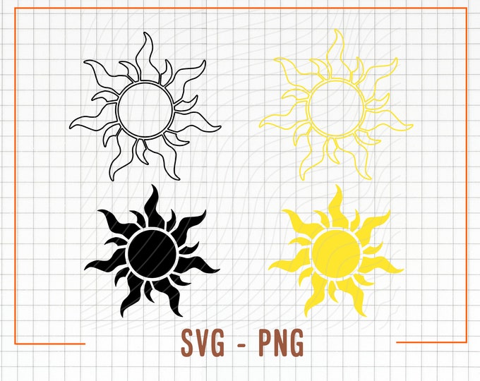 Sun SVG, Sun Cut File, Sun Clipart, Sunshine Svg, Summer Svg, Digital ...