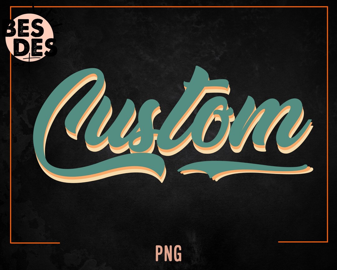 Custom Retro Text PNG, Team Name Png, Team Logo Png, Customizable Retro ...