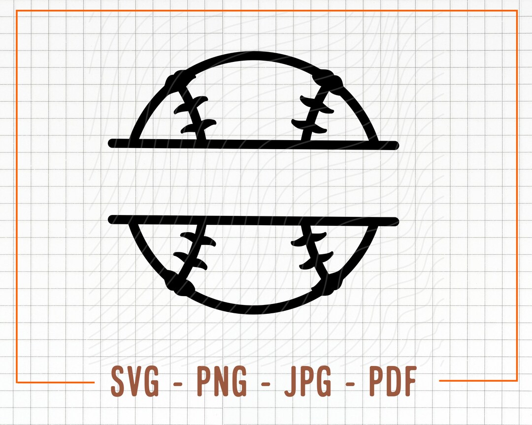 Black Outline Split Softball Svg, Baseball Name Frame Svg, Player or ...