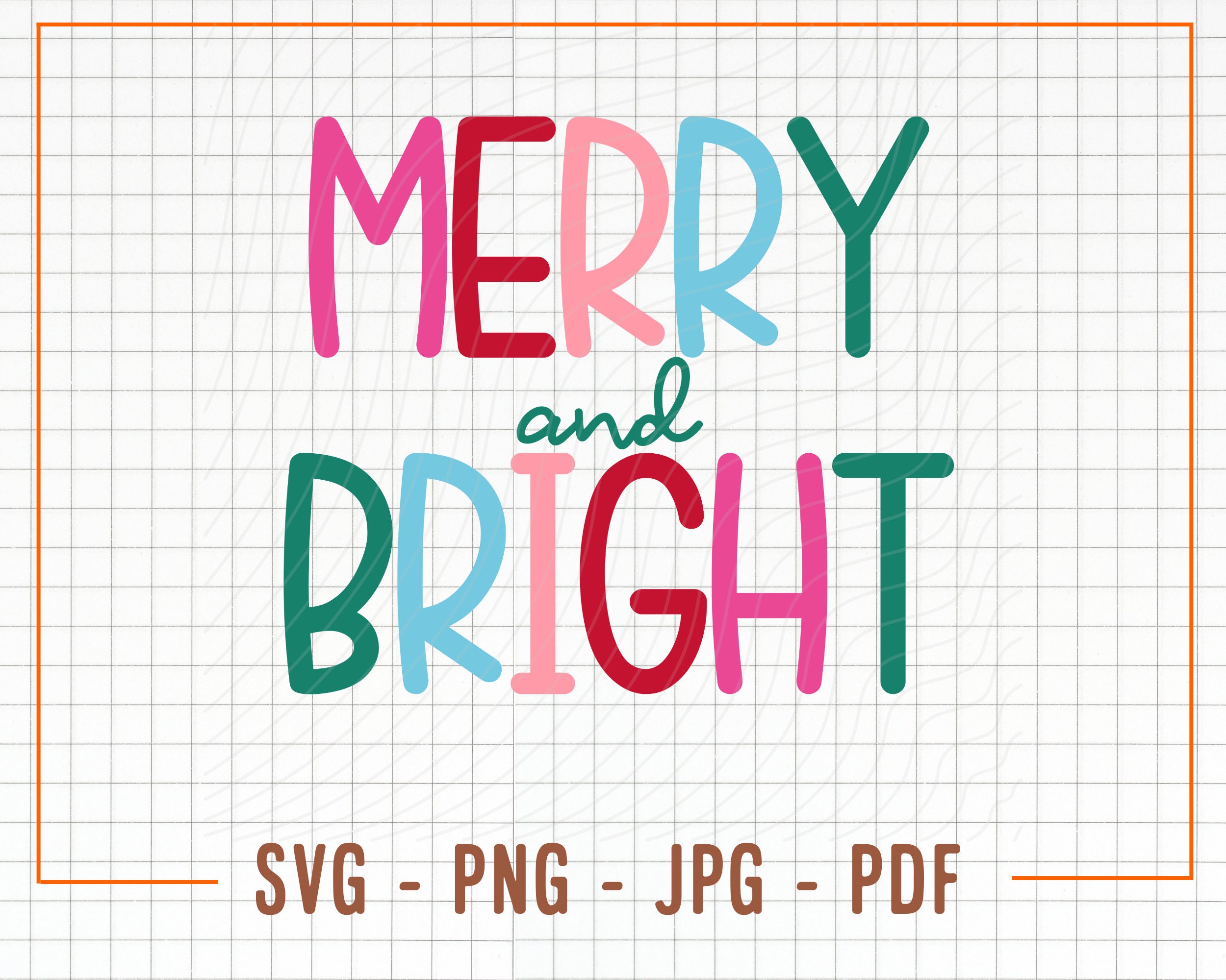 Merry and Bright SVG Merry and Bright Sublimation Png - Etsy