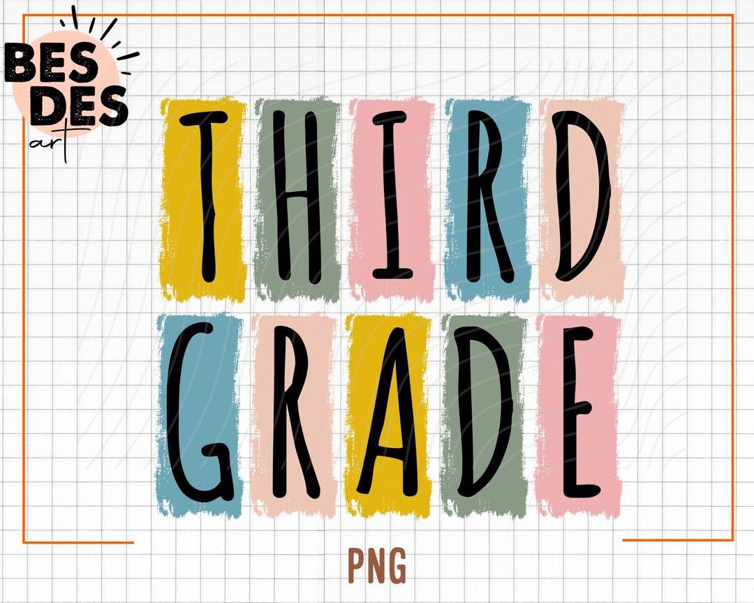 Third Grade PNG, Back to School Png, 3rd Grade Png, Teacher Png, Third ...
