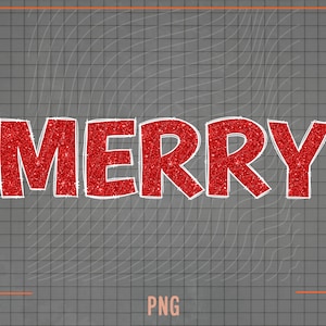 Merry Png, Retro Christmas Merry Glitter Png, Merry Sublimation Design ...
