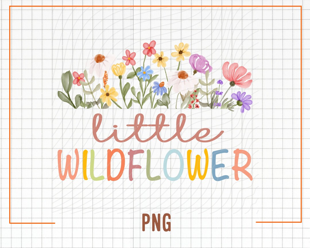 Little Wildflower PNG, Wild Flower Design, Little Girls Shirt, Flower Design Png, Jpeg, Png ...