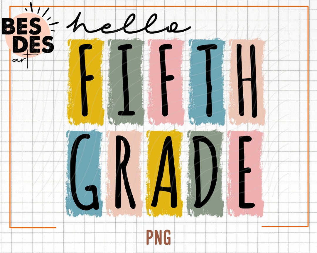 Fifth Grade PNG Image, Back to School Png, 5th Grade Design ...