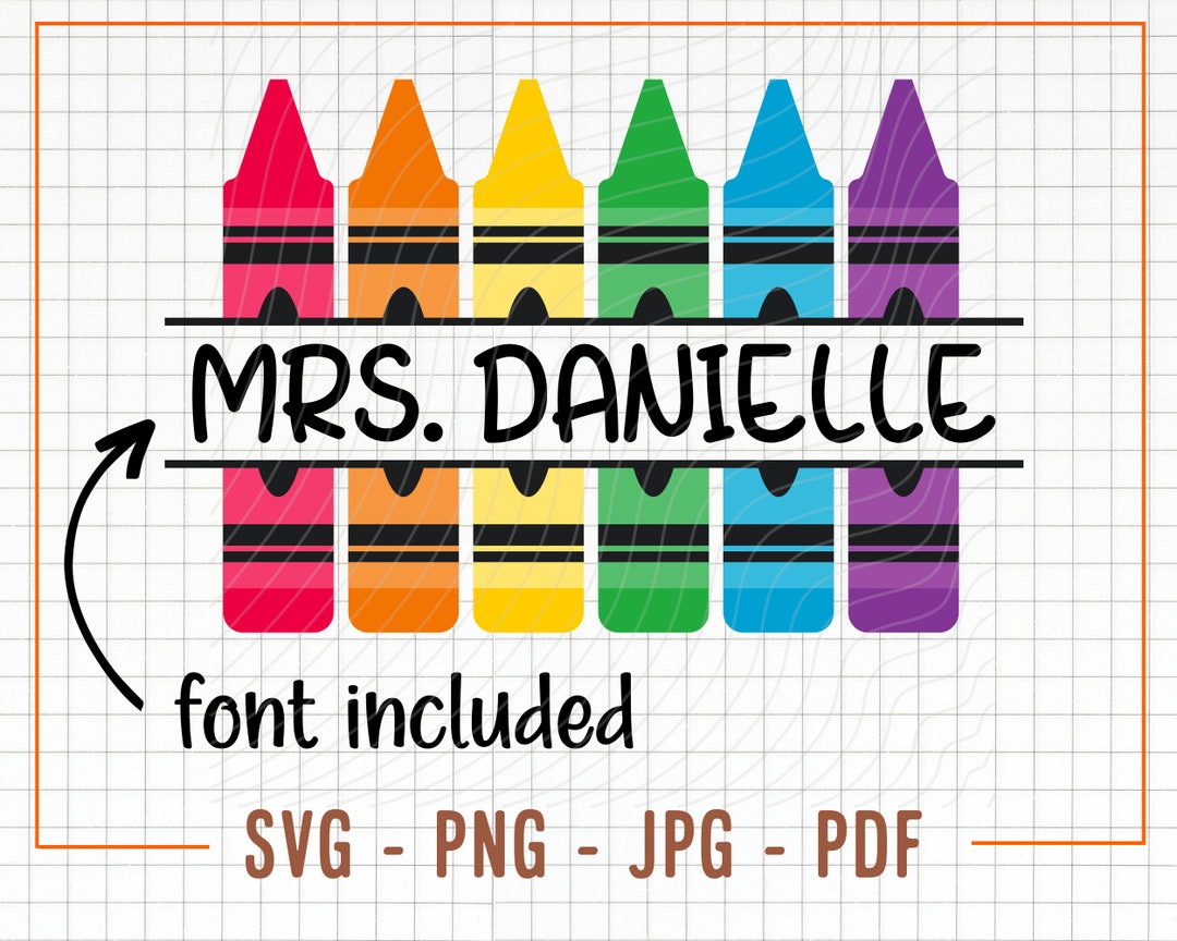 Crayon Monogram Svg, Png, and Font File, Crayon Split Monogram Svg ...