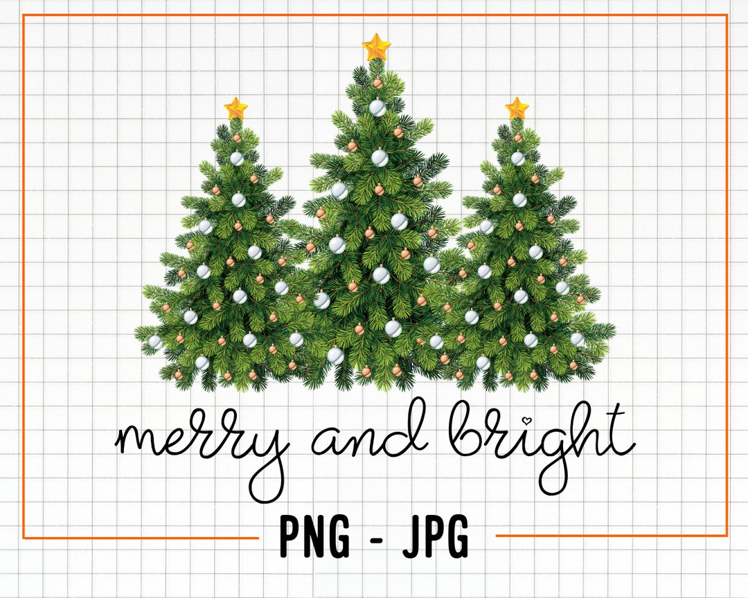 Merry and Bright Christmas Tree, Merry N Bright Tree PNG, Merry and ...
