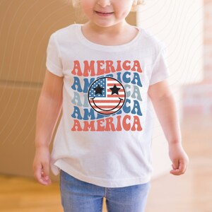 America Stacked Svg Png, Retro America Smiling Svg, Retro USA Svg, 4th ...
