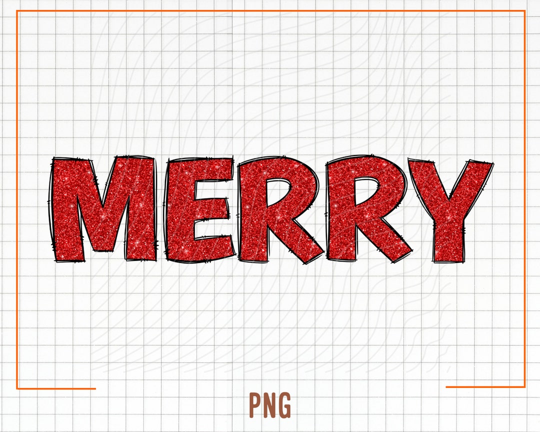 Merry Png, Retro Christmas Merry Glitter Png, Merry Sublimation Design ...