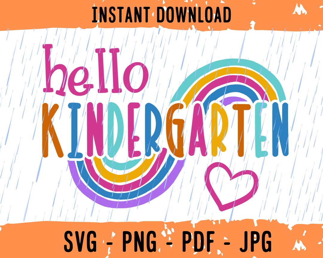 Hello Kindergarten SVG, Teacher Svg, Back to School Svg Pdf Png Cut ...