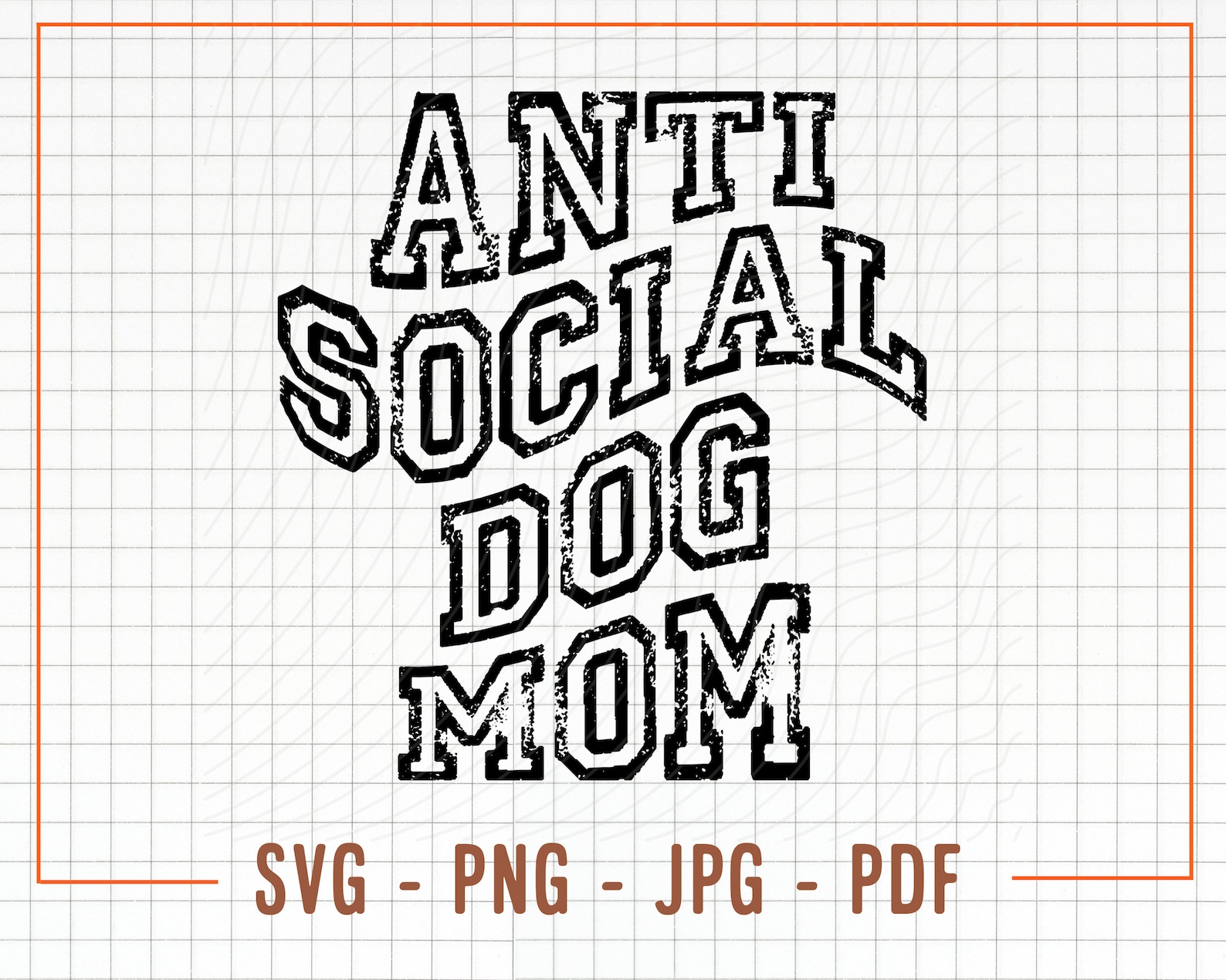Anti Social Dog Mom Wavy SVG Anti Social Dog Mom PNG Funny - Etsy