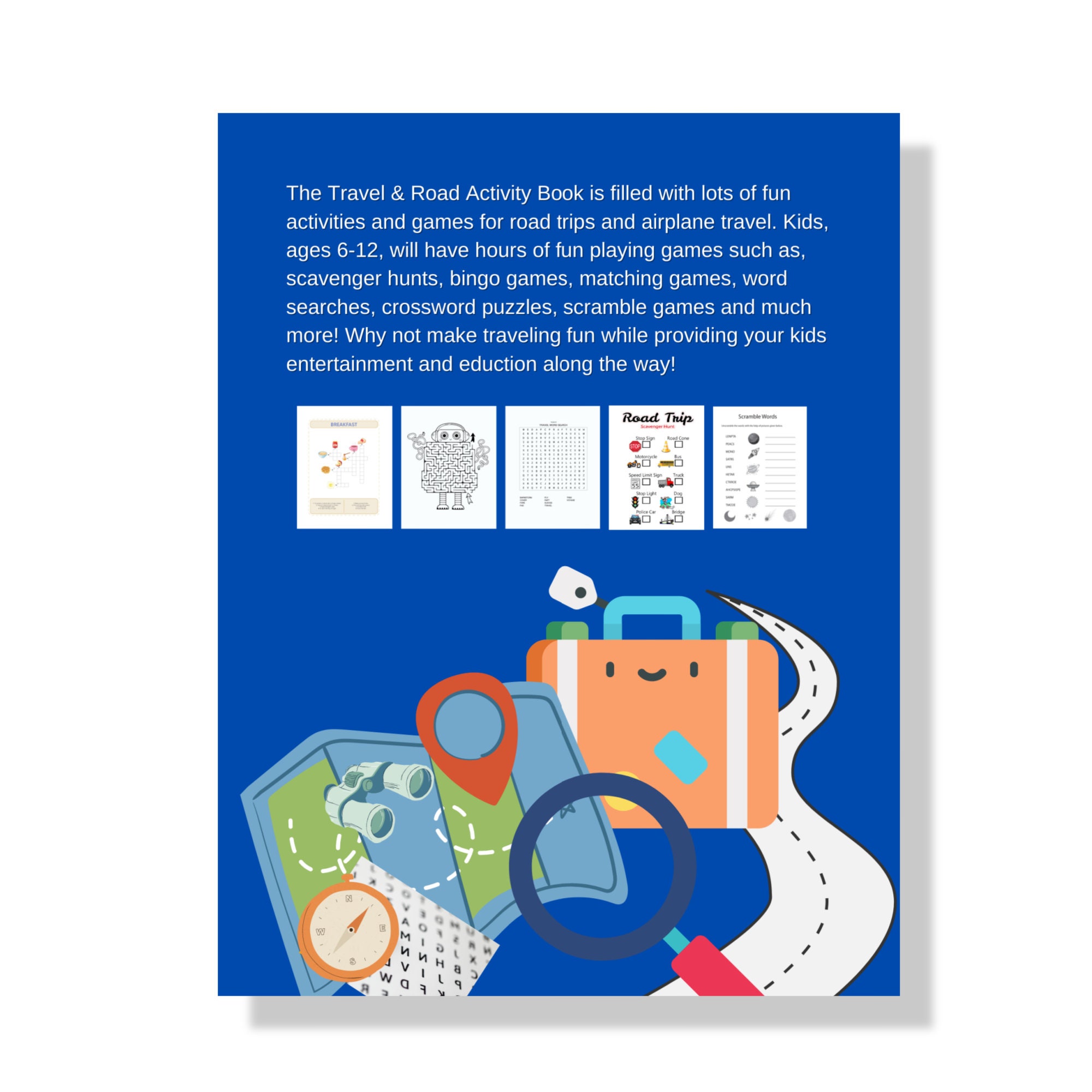 Travel and Road Trip Activity Book for Kids: Fun Activities, Over 50 ...