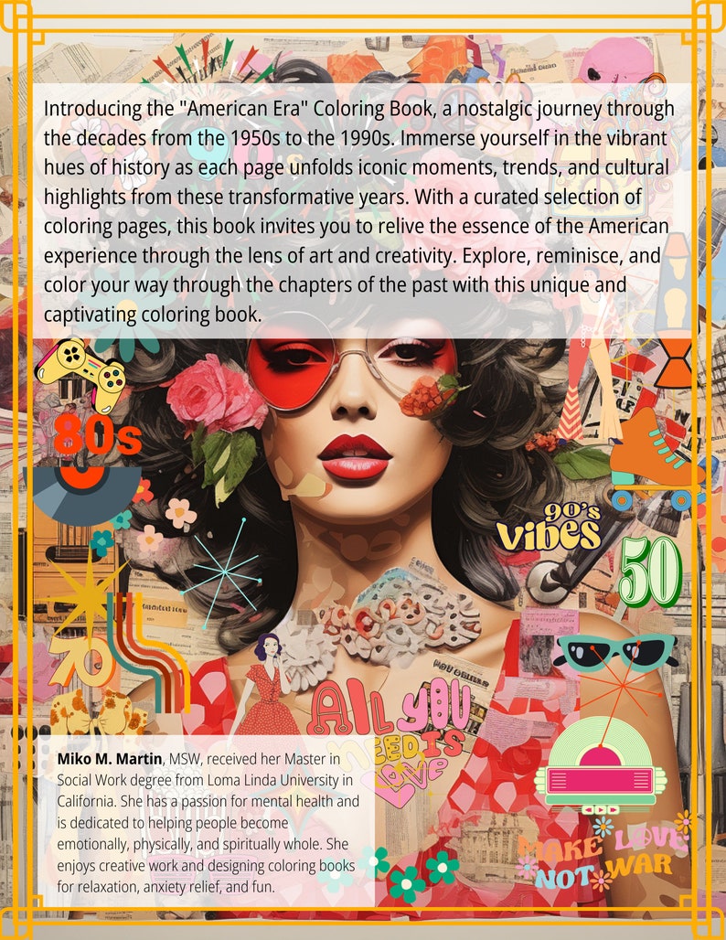 The American Era 1950s-1990s Coloring Book: for Adults and Teens - Etsy